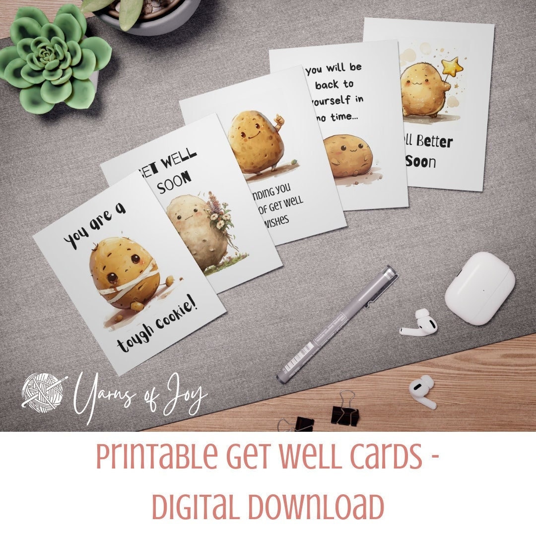 Printable Get Well Card, Printable Card, Digital Download Card - 4x6 ...