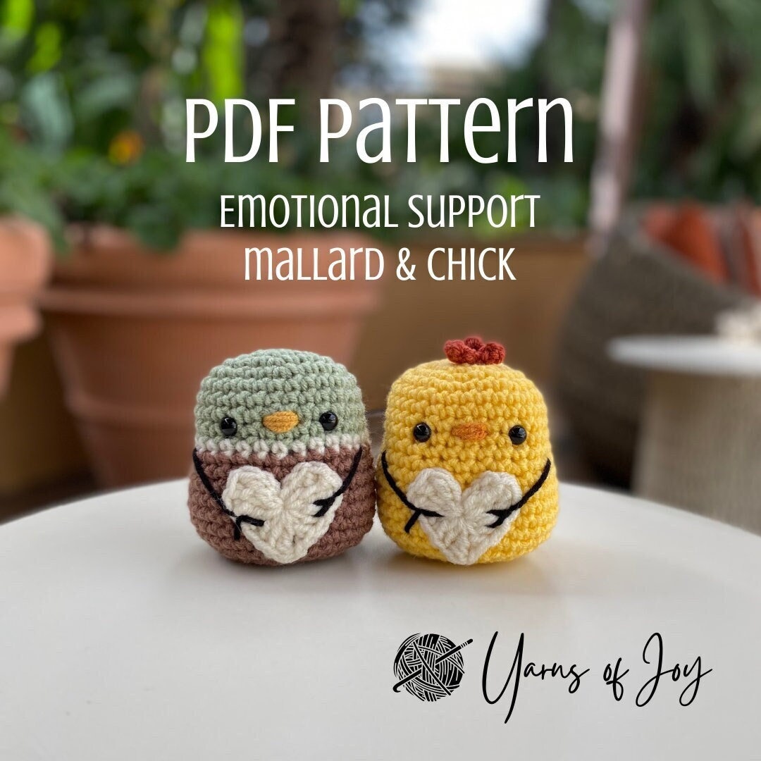 Emotional Support Mallard and Chick Amigurumi - Crochet PDF Pattern ...
