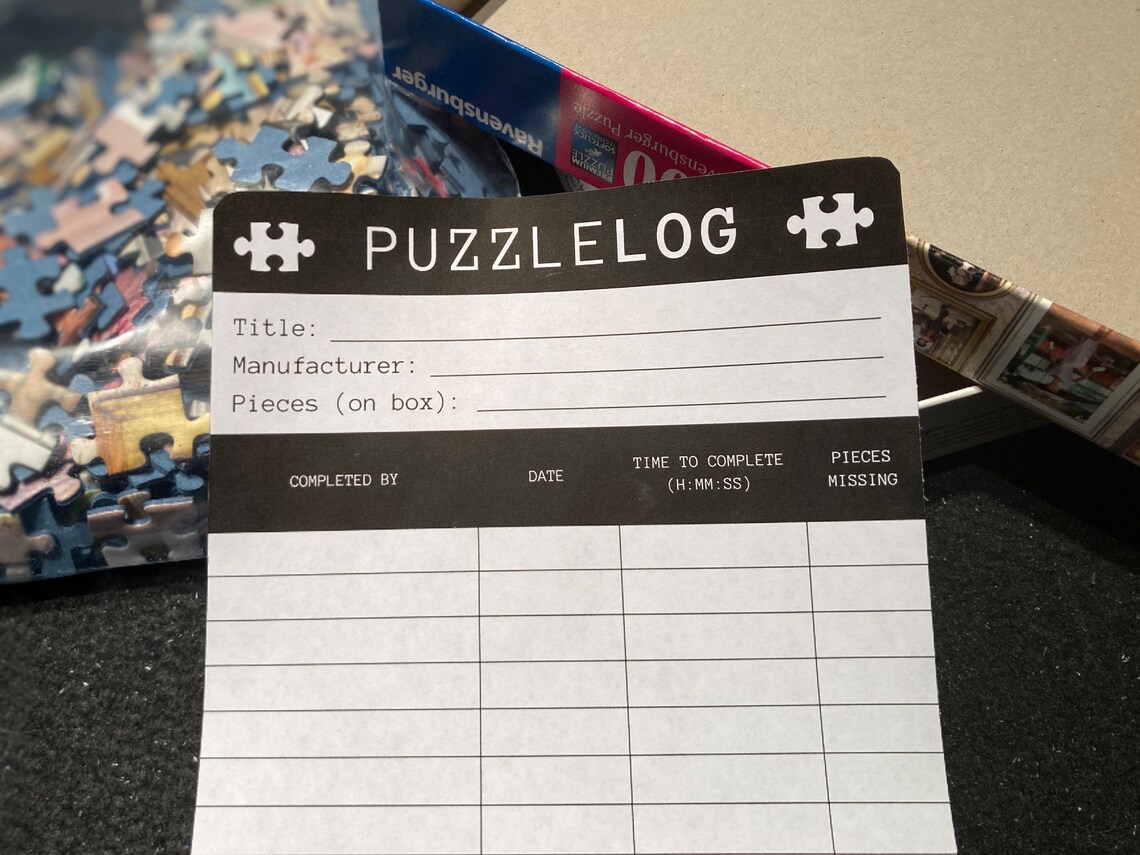 Printable Jigsaw Puzzle Log / Single-puzzle Tracker A4/letter Digital ...