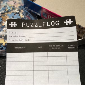Printable Jigsaw Puzzle Log / Single-puzzle Tracker - A4/letter Digital ...