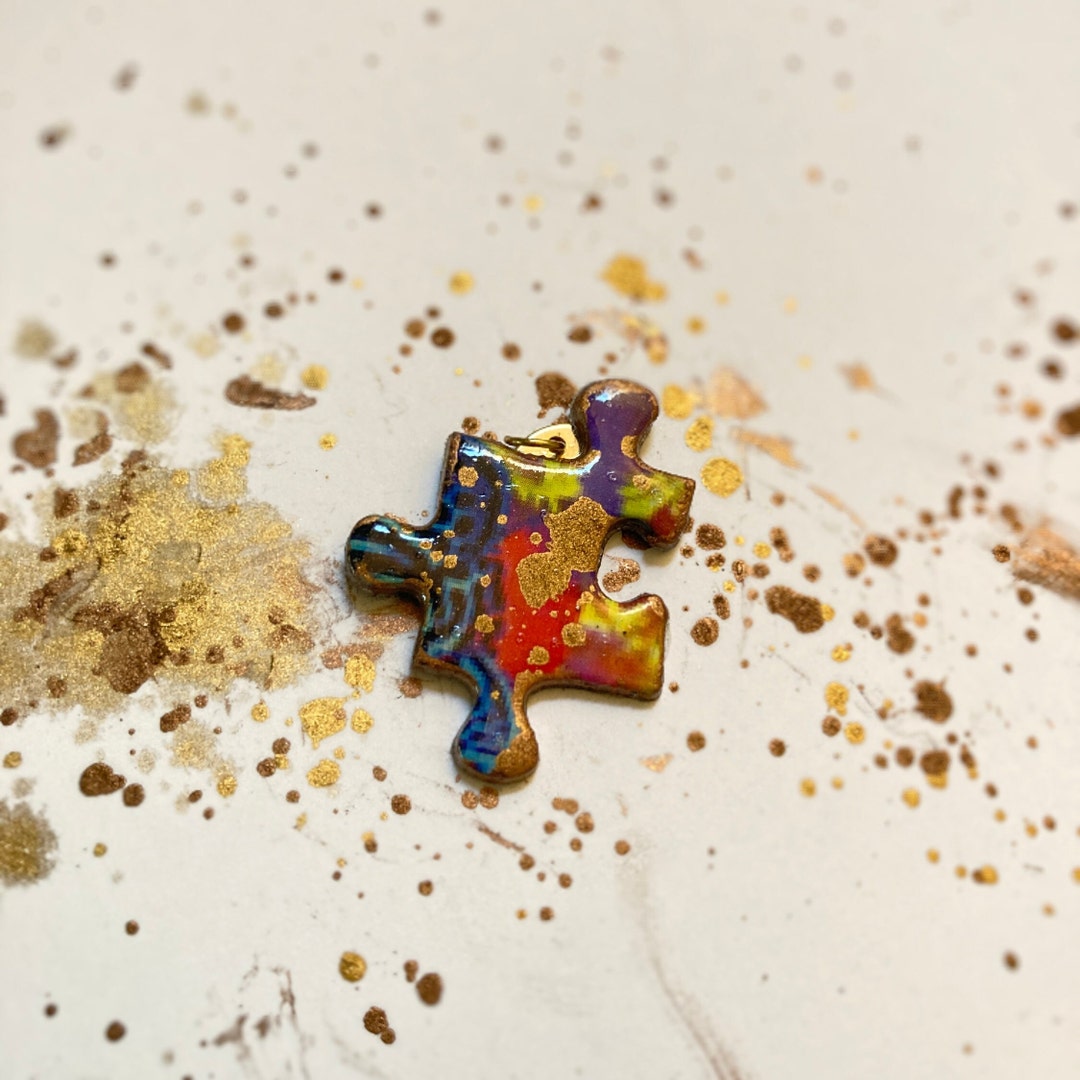 A-18 Upcycled Puzzle Piece Pendant the Originals Series - Etsy