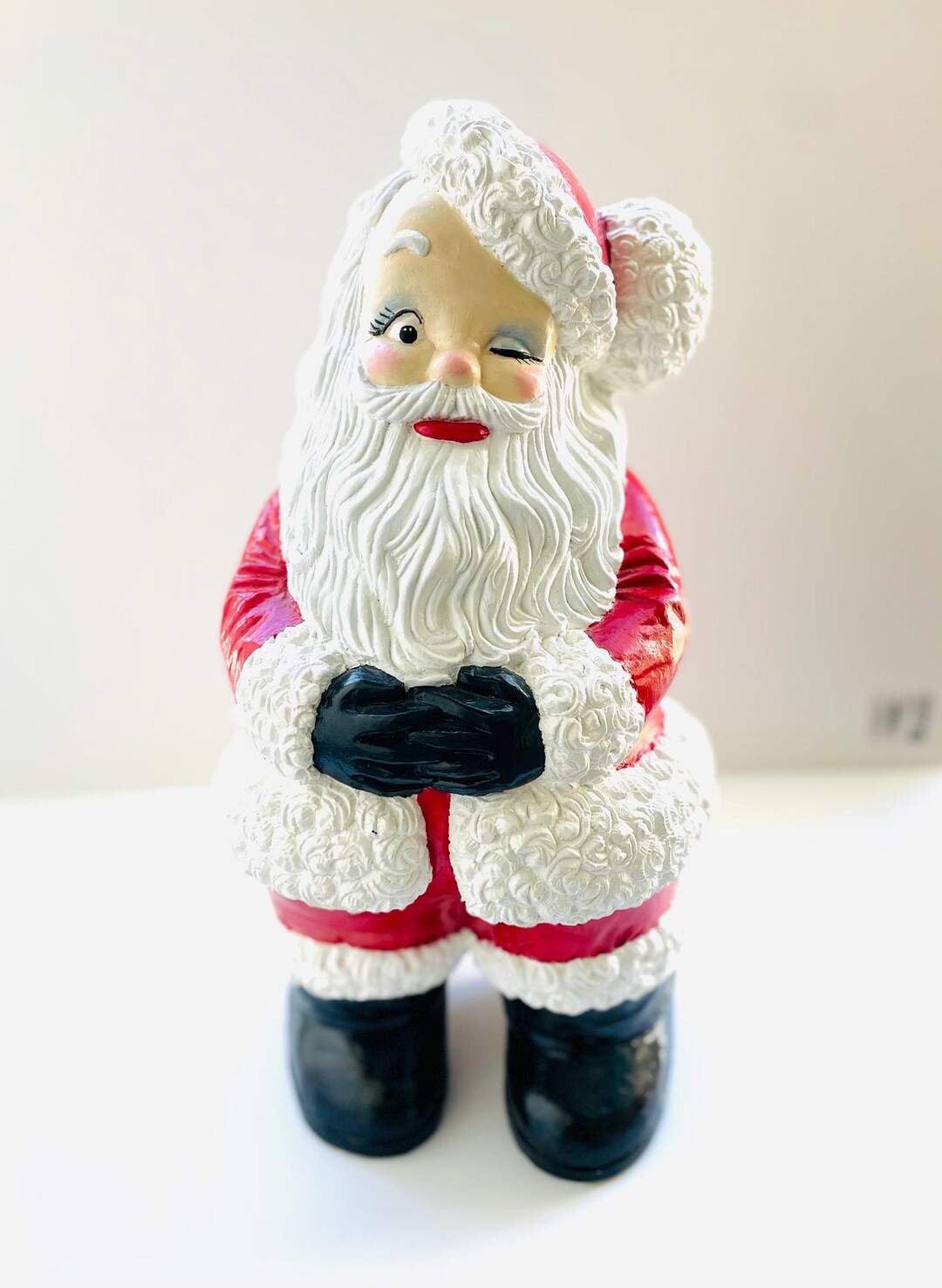 Vintage Ceramic Winking Santa, Hand Painted Atlantic Mold, 1970s - Etsy