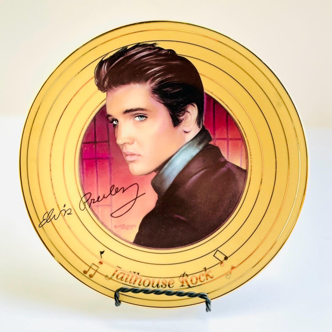 Elvis Presley 8" Porcelain Plate Collectors Edition Bradford Exchange ...