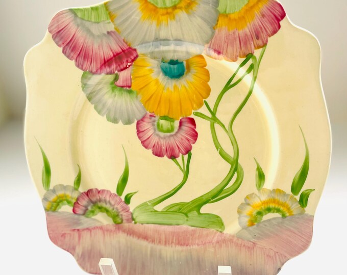 Clarice Cliff 'honeyglaze’ Cake Plate Hand Painted Art Deco - Etsy