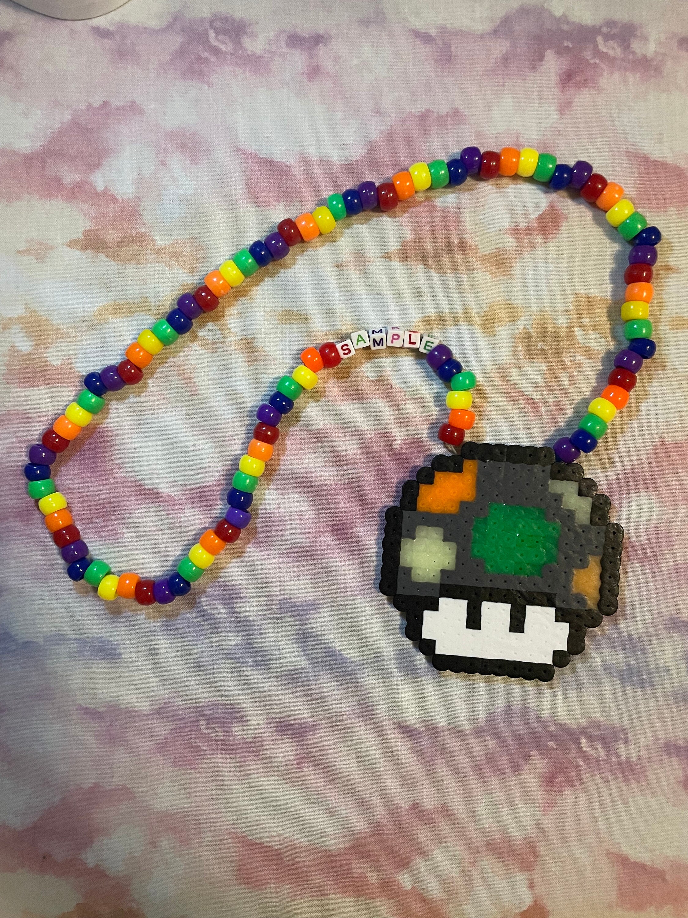 Mario Colorful Toad Head Perler Bead Art Kandi - Etsy