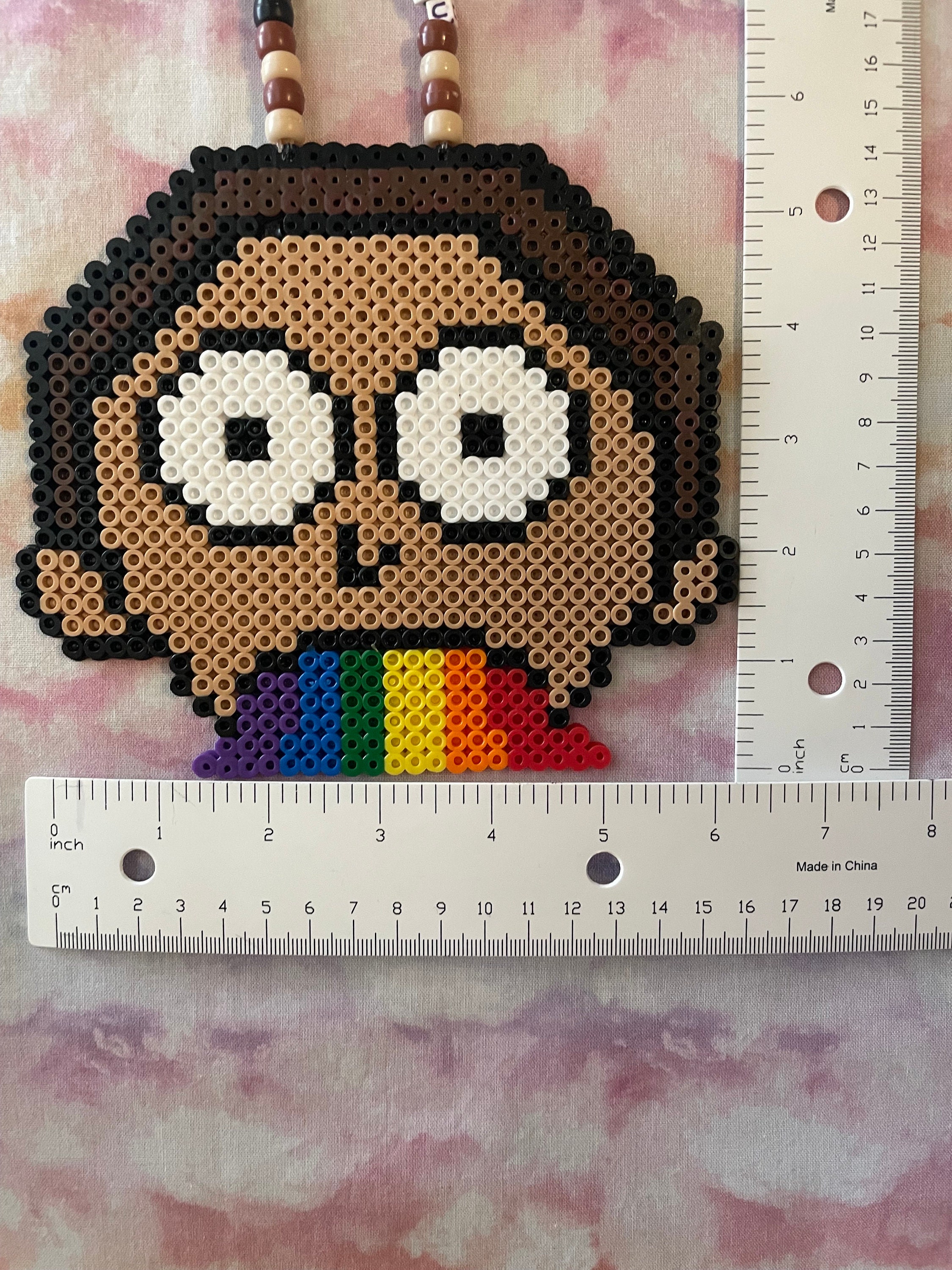 Trippy Rick and Morty Rainbow Mouth Morty Kandi Bead Necklace Perler ...