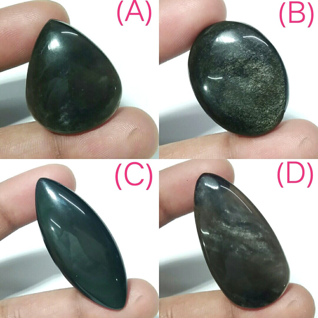 Natural Rainbow Eye Obsidian Gemstone, Wholesale Loose Crystal Black ...