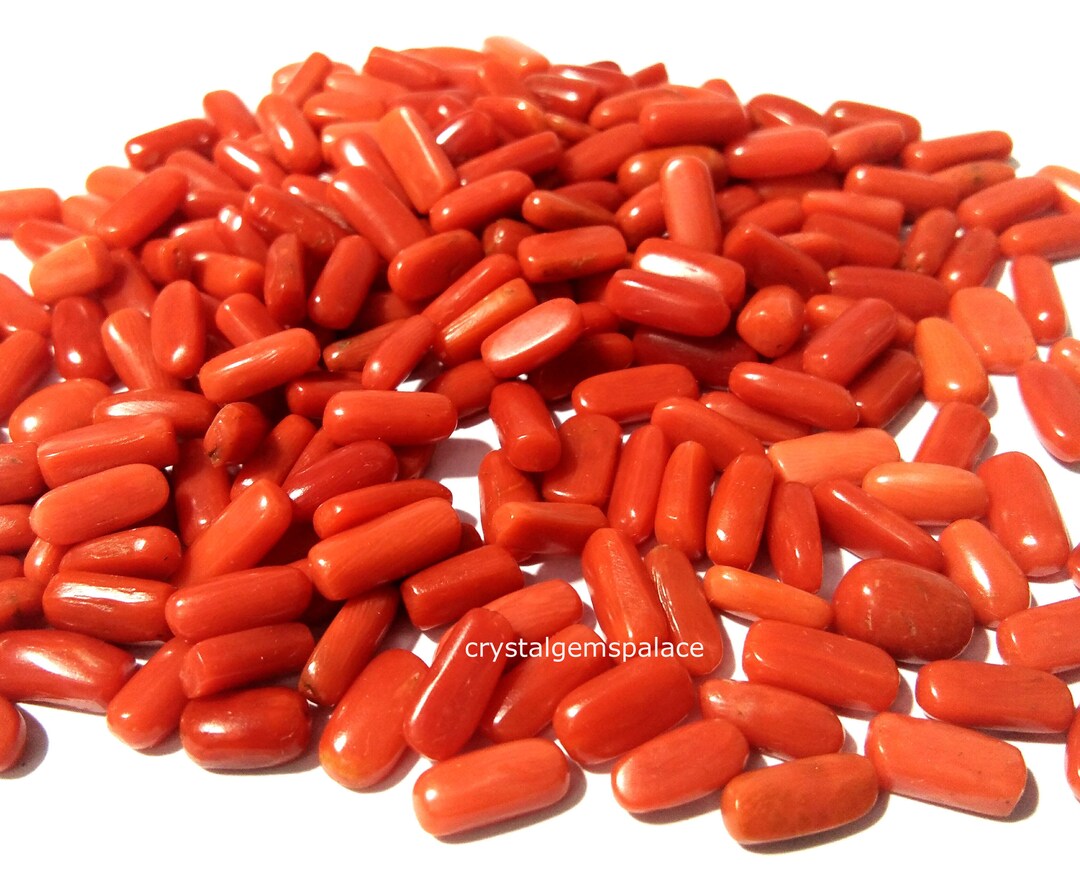 Genuine Coral Gemstone, Loose Red Coral Stone, Natural Ocean Coral ...