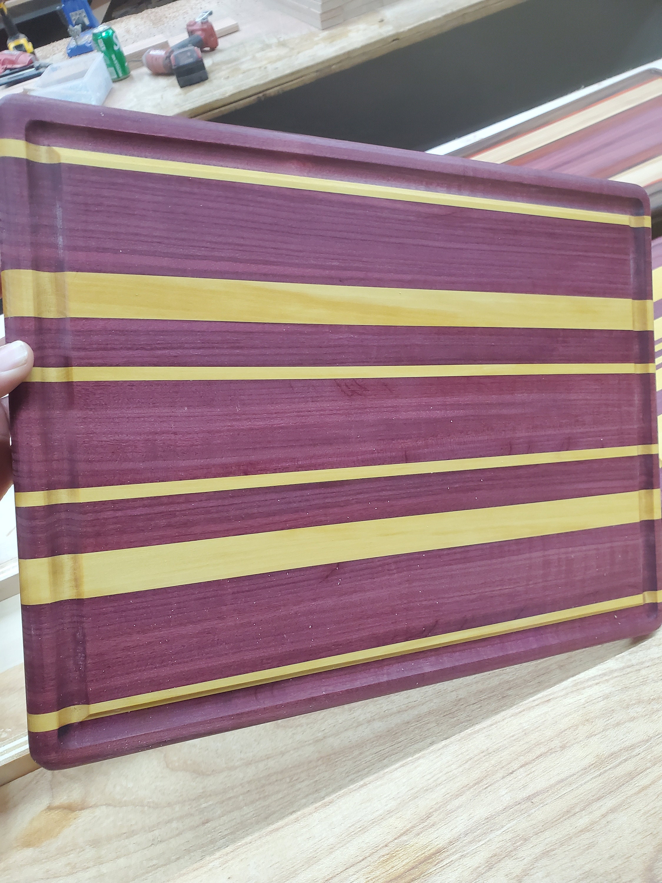 Lsu Purple Heart/ Yellow Heart Custom Cutting Board - Etsy