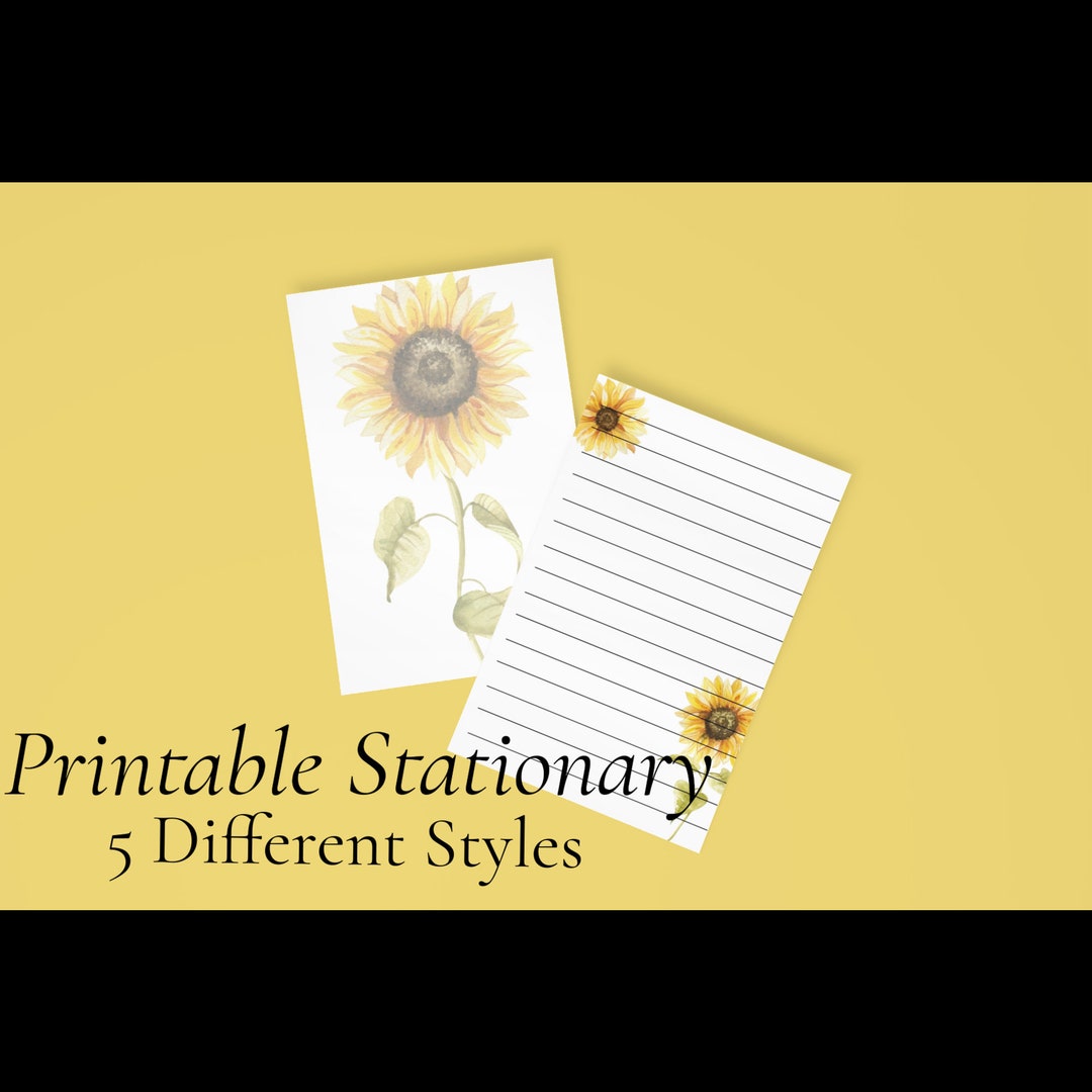 Sunflower Printable Stationary, Printable Stationary, Printable ...