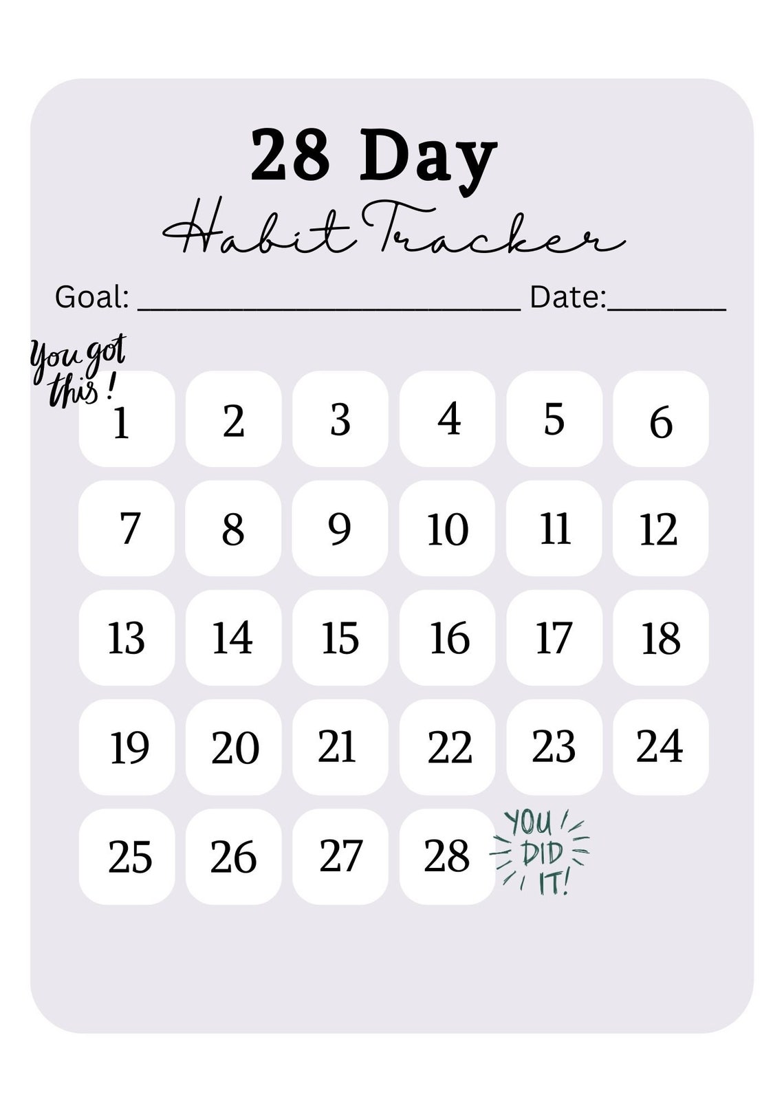 31 Day Habit Tracker Printable, Habit Tracker, Healthy Lifestyle, Habit ...