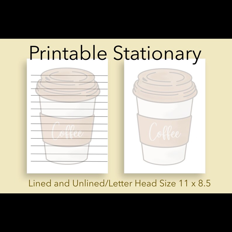 Coffee Printable Stationary Printable Stationary Printable - Etsy