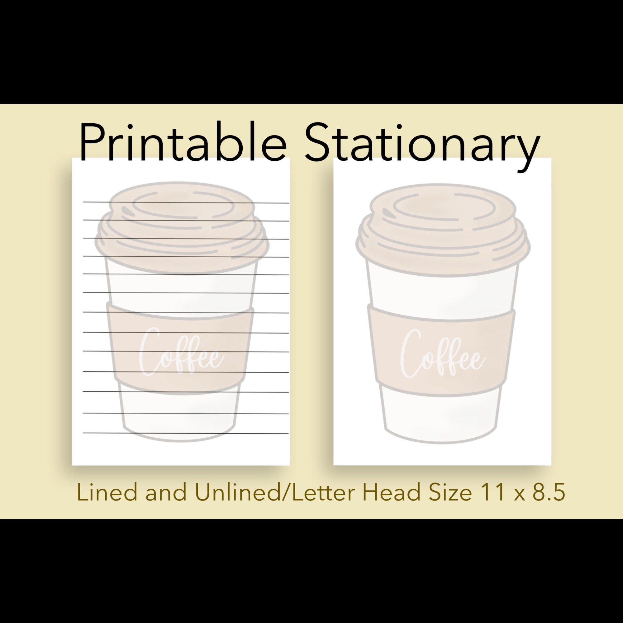 Coffee Printable Stationary, Printable Stationary, Printable Stationery ...