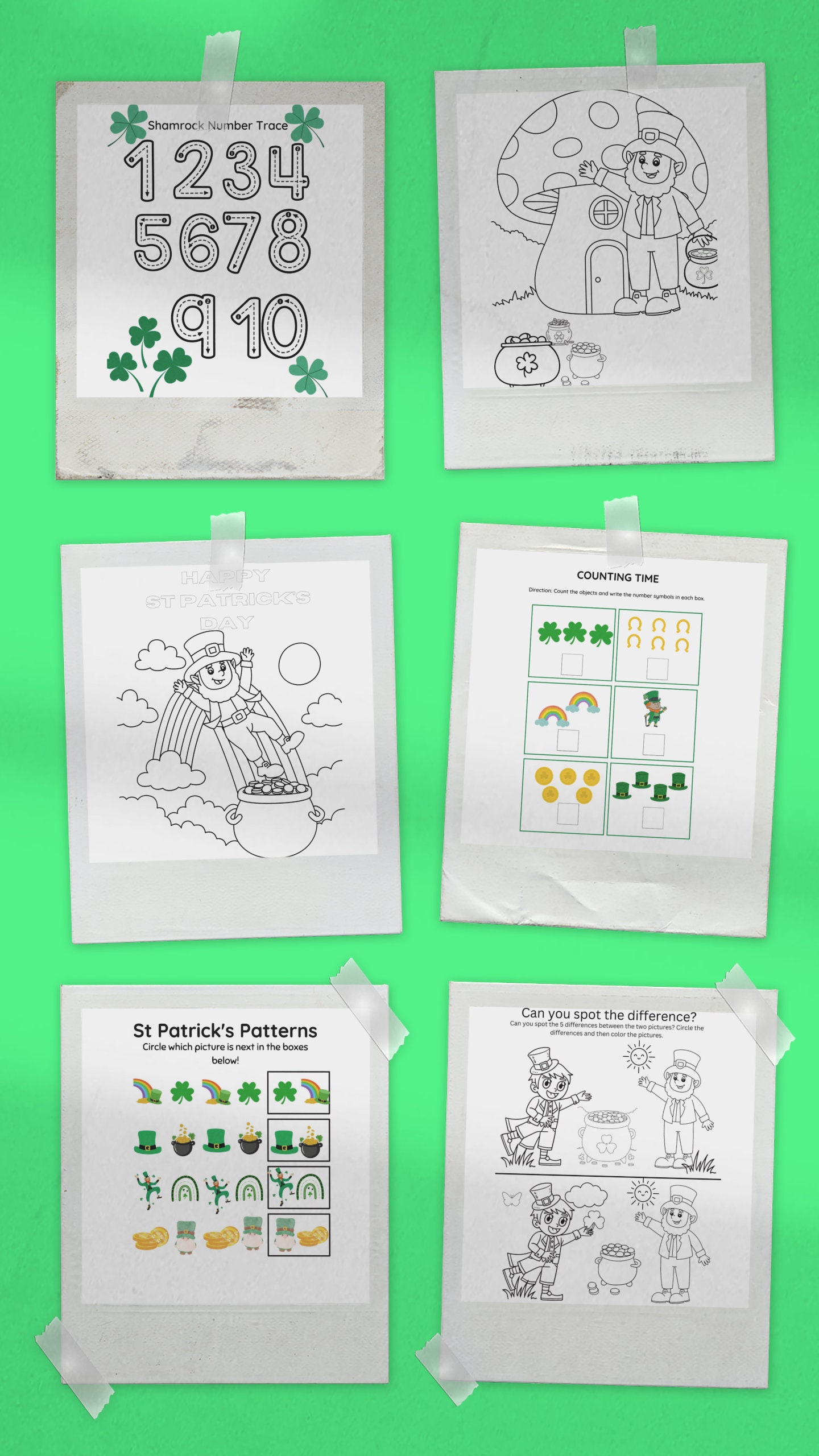 St Patrick's Day Worksheets for Preschoolers, Homeschool Printables,st ...