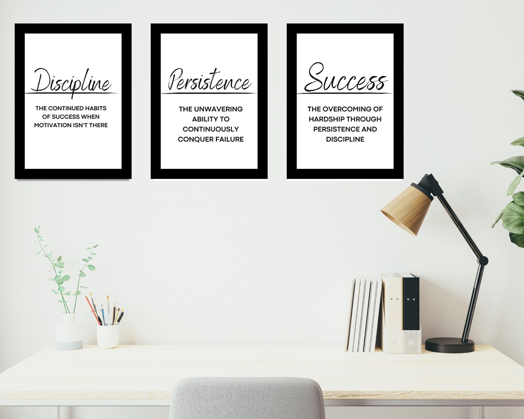 Discipline, Persistence, Success, Wall Art, Printable Art, Home Decor ...