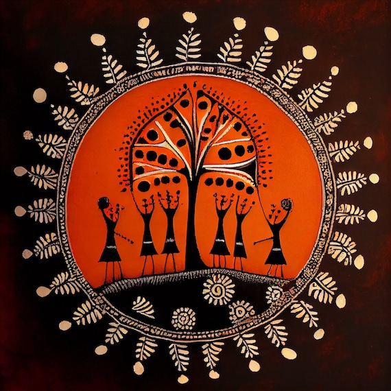 Warli Painting On Bedroom Wall
