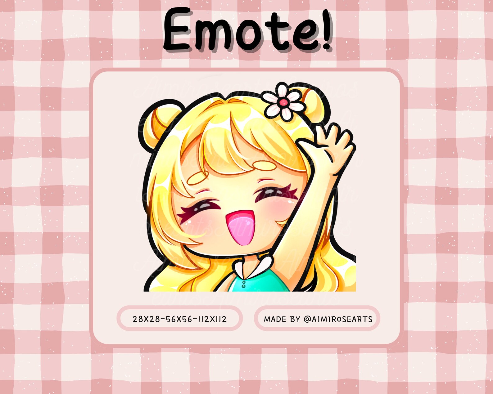 Wave Chibi Girl Emote youtube, Discord, Twitch Streaming, Gaming, Cute ...