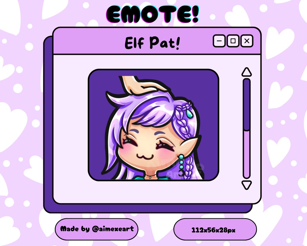 Elven Pat Emote Twitch Youtube Discord Cute Streaming - Etsy