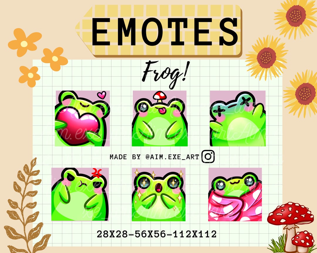 Cute Frog Emotes Twitch, Youtube, Discord Heart Emote, Wow Emote, Rip ...