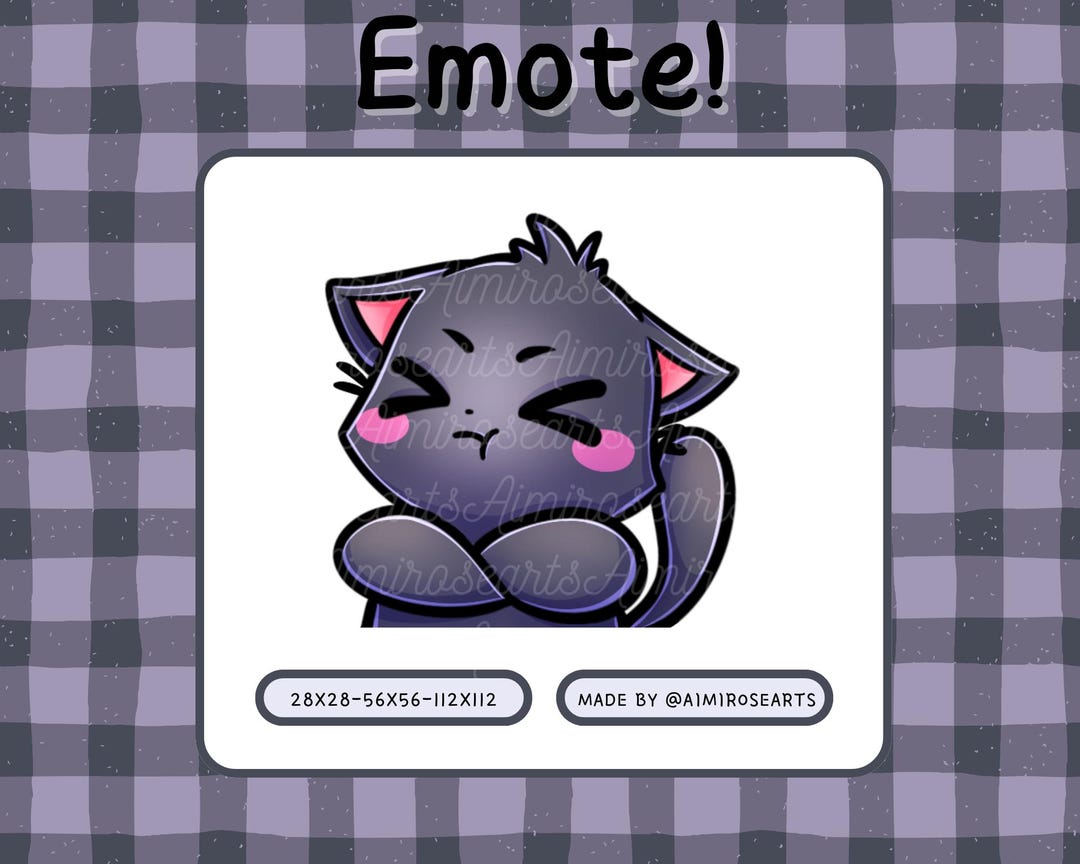 Grumpy Black Cat Emote |youtube, Discord, Twitch| Streaming, Gaming ...