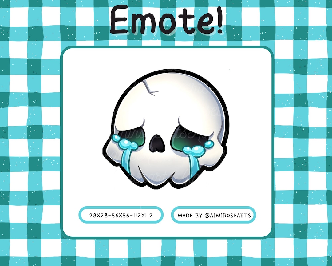 Crying Skull Emote | Twitch, Youtube, Discord | Kawaii, Streaming ...