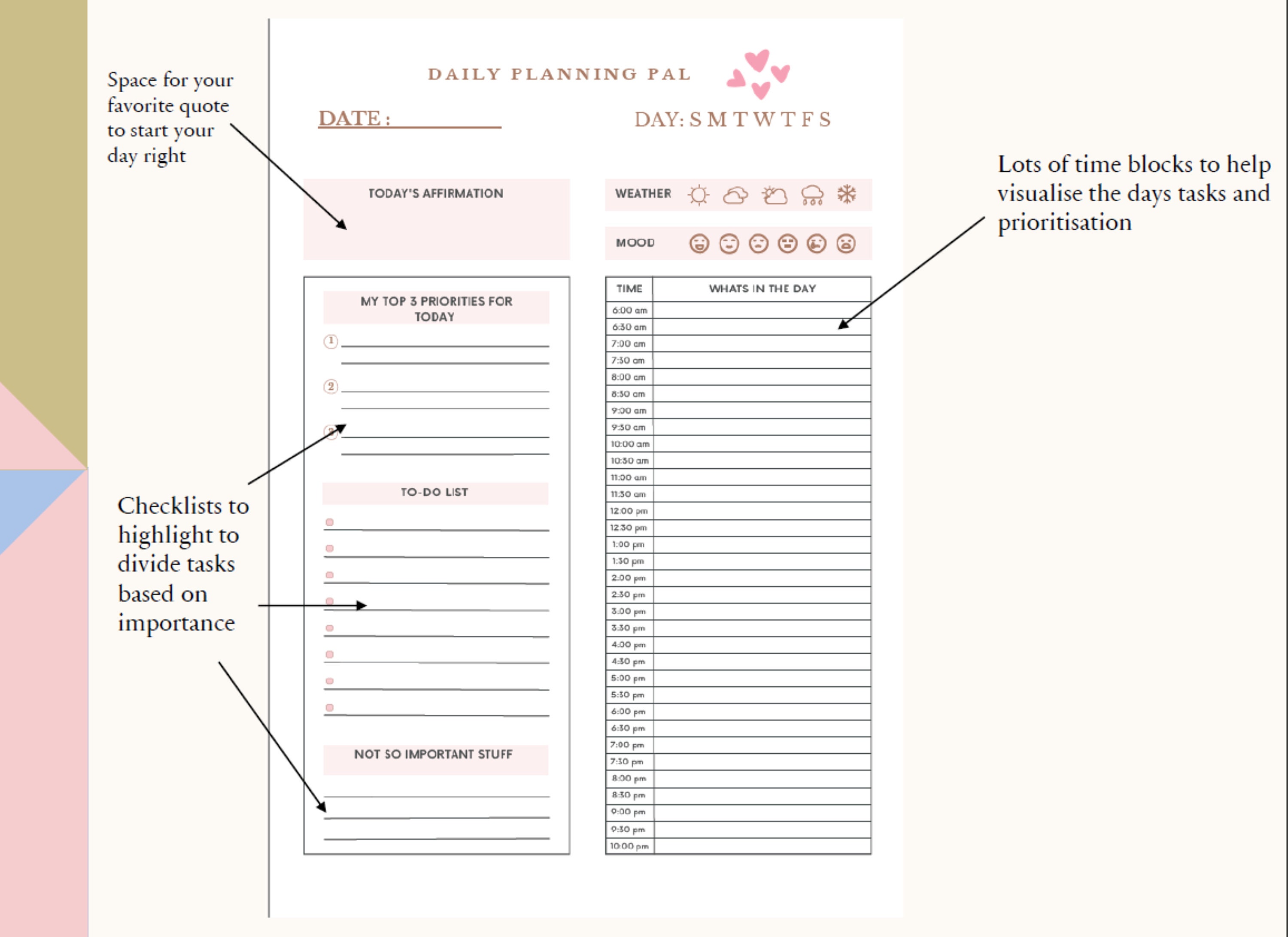 Printable Productivity Planner | ADHD Focus Planner - Etsy