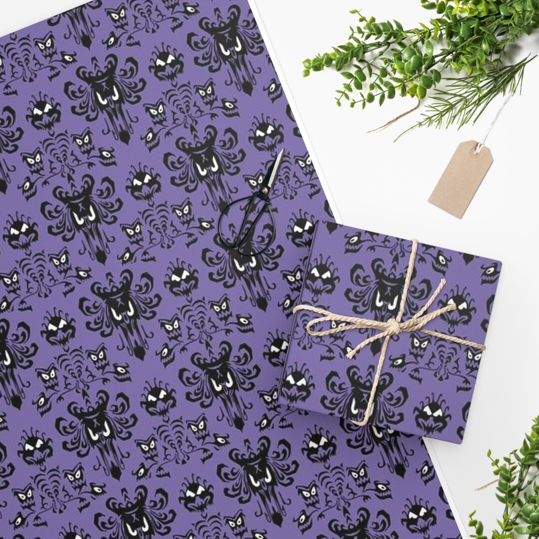 Haunted Ghost House Mansion Spider Wrapping Paper Gift for - Etsy