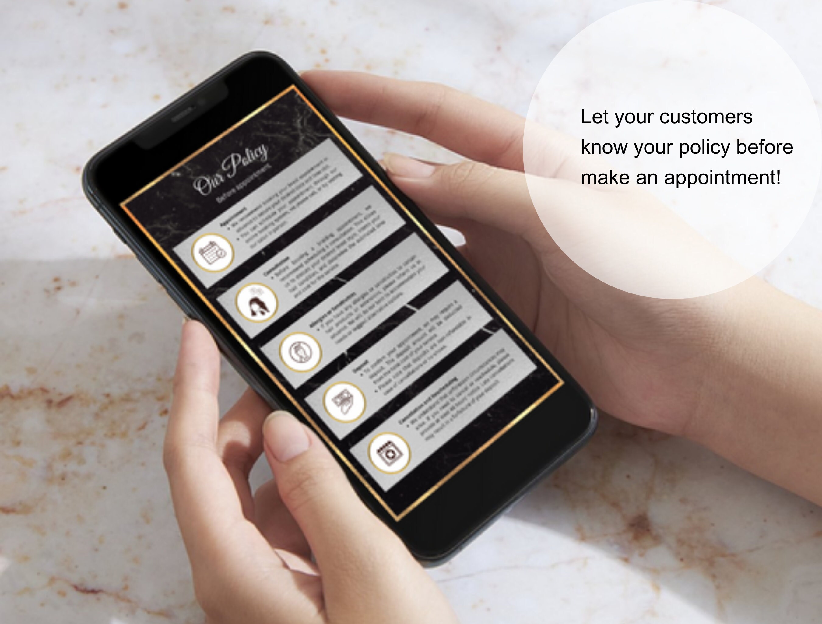 Braid Salon Booking and Cancellation Policy Editable Instagram Template ...