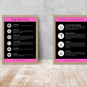 Printable Lash Booking and Cancellation Policy Templates for Lash Tech ...