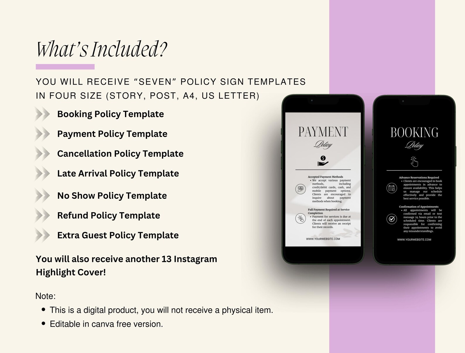 Booking Policy Template Canva, Term and Condition, Cancellation ...