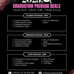 Graduation Package Deals Flyer Template for Canva | Social Media ...