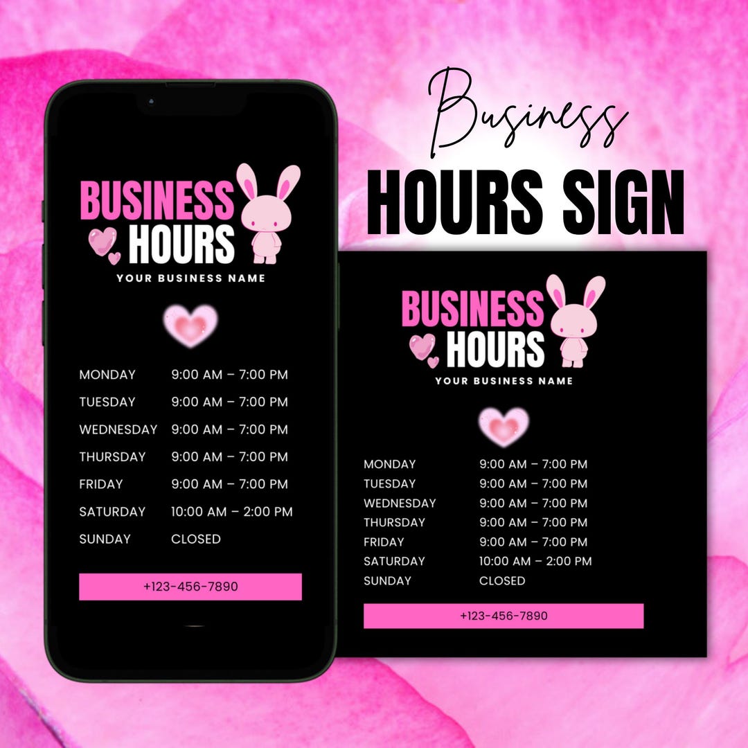 Editable Salon Business Hours Sign Template | Instagram Post and Story ...