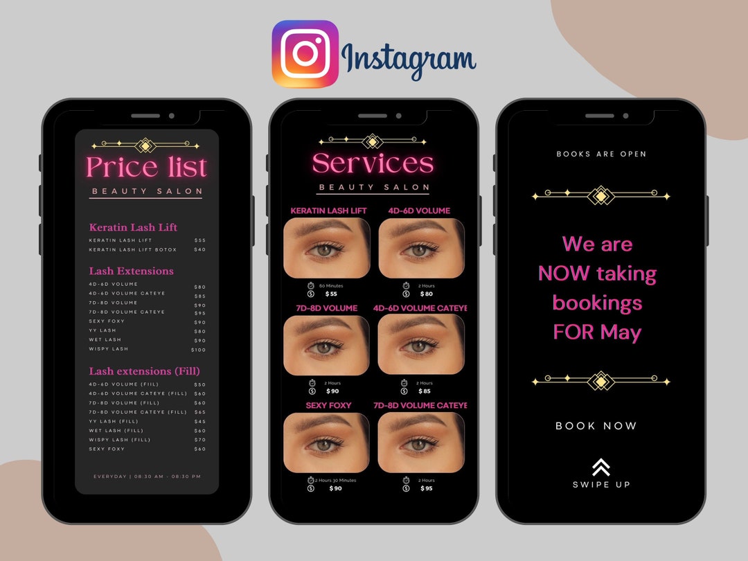 Editable Template Lash Price List for Lash Tech Pricing Guide for ...