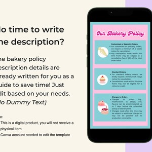 Baker Booking and Cancellation Policy Template Editable Term and ...