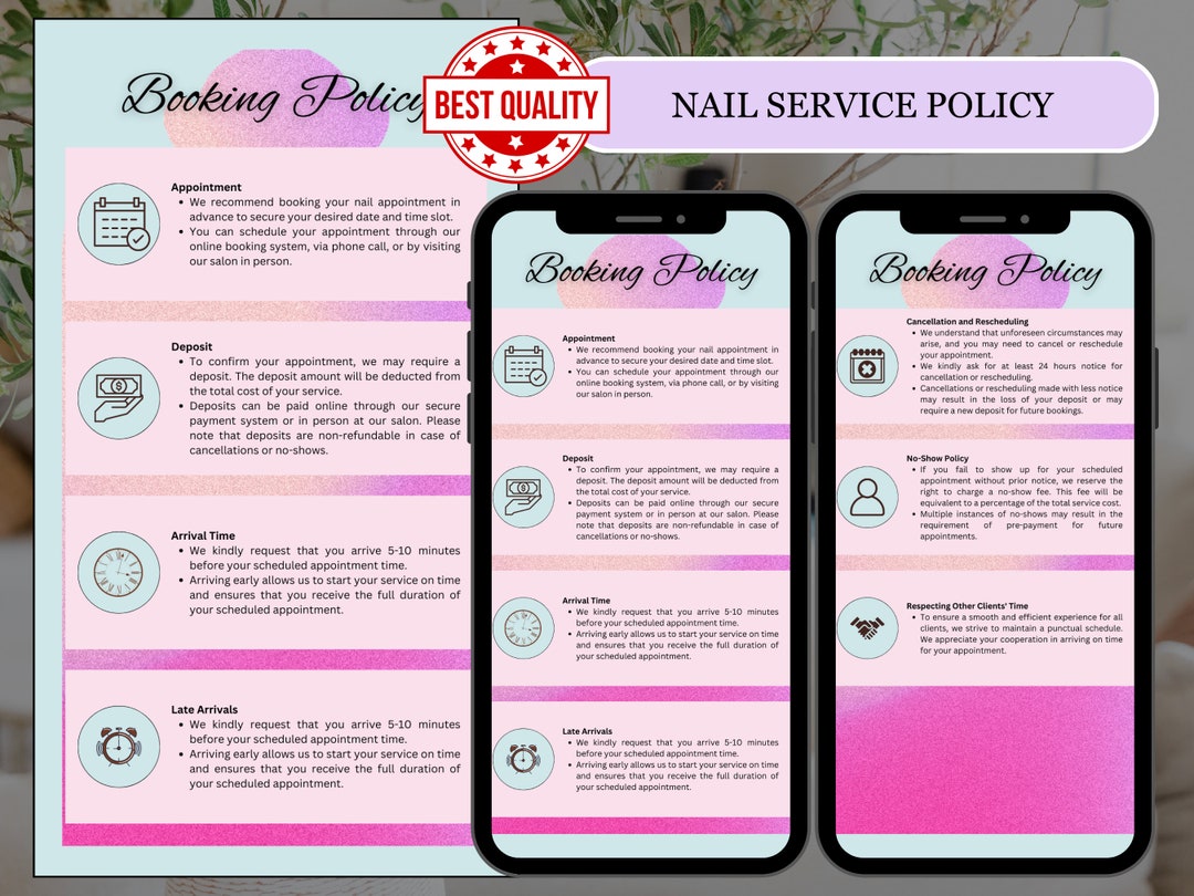 Editable Instagram for Nails Business Policies Template, Term and ...