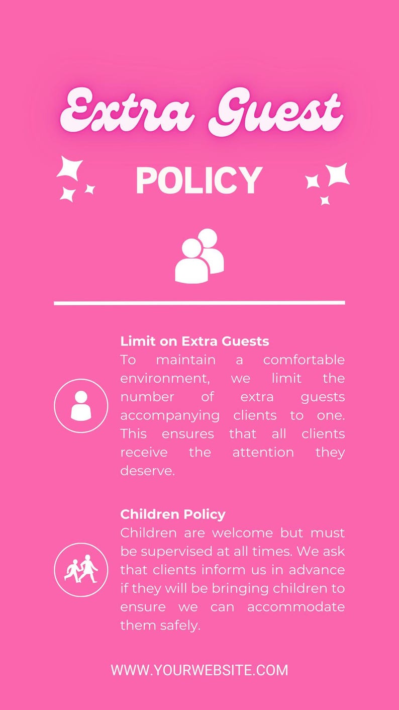 Booking Policy Template Pink Canva, Term and Condition, Cancellation ...