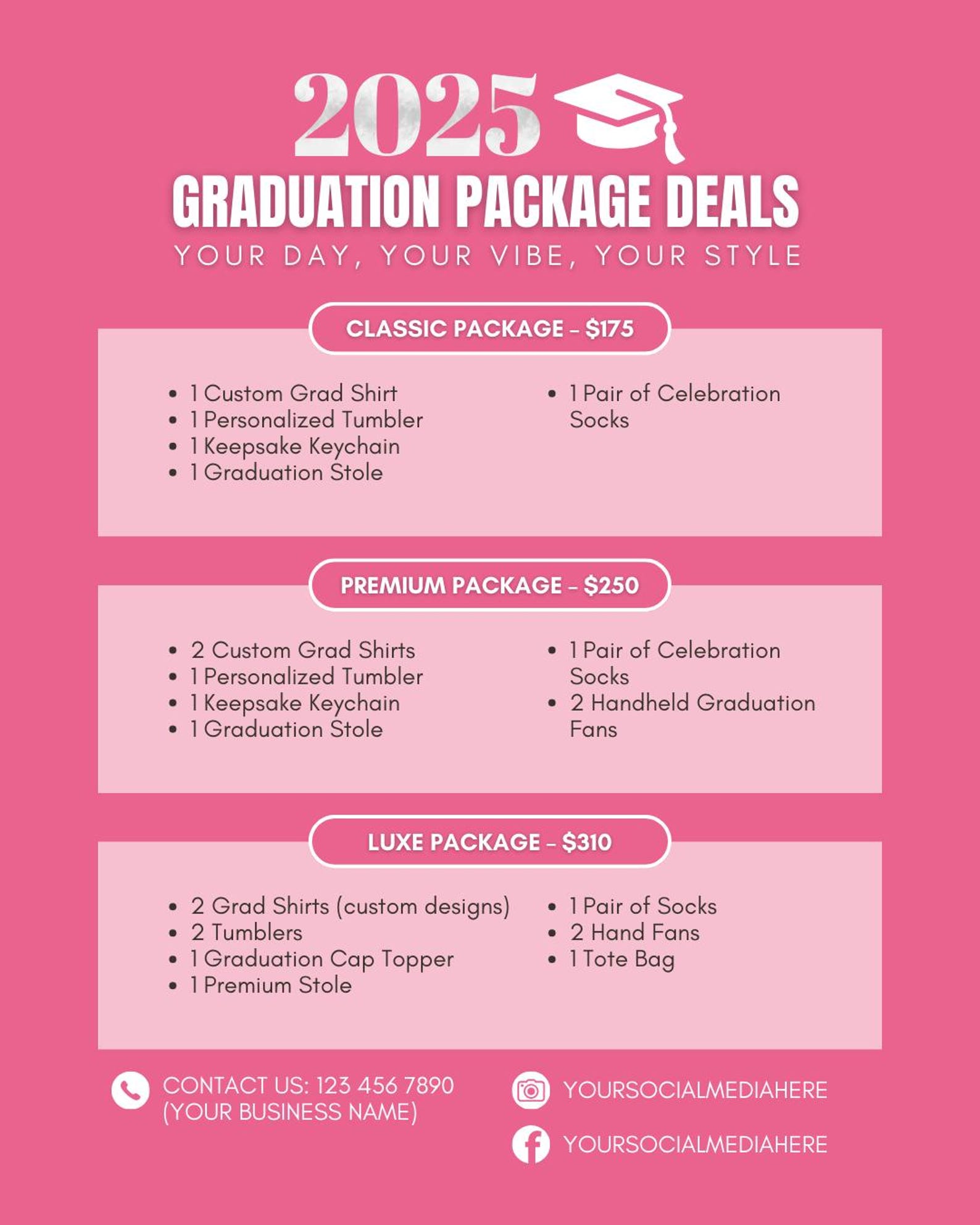 Graduation Package Deals Flyer Template for Canva | Social Media ...