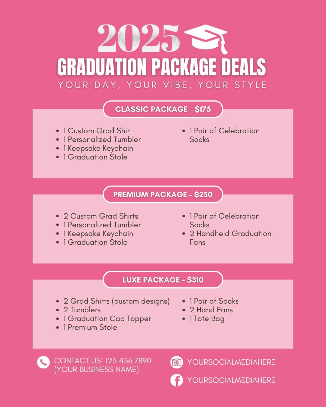 Graduation Package Deals Flyer Template for Canva | Social Media ...