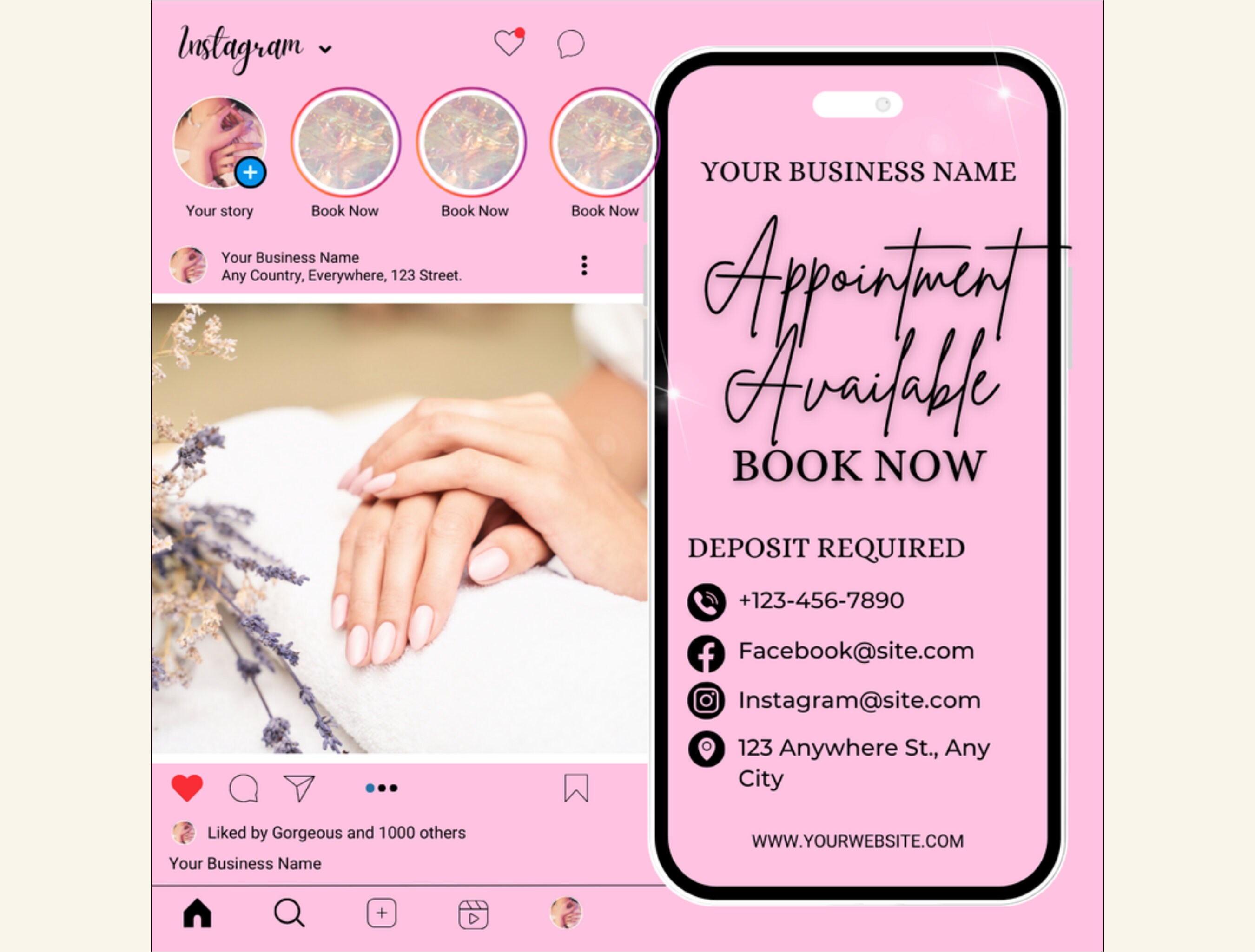 Appointment Available Book Now Flyer for Lash, Nail Tech, Hairstylist ...