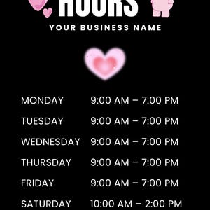 Editable Salon Business Hours Sign Template | Instagram Post and Story ...