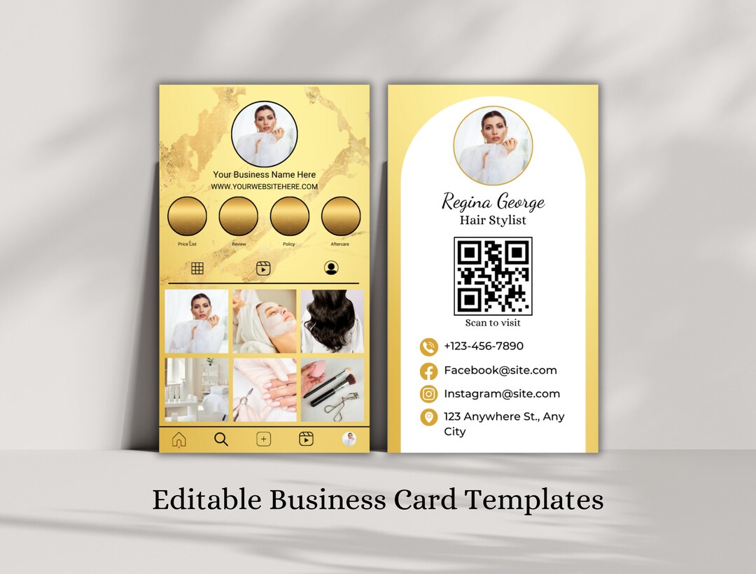 Business Profile Card Template Canva Instagram Profile Design for Lash ...