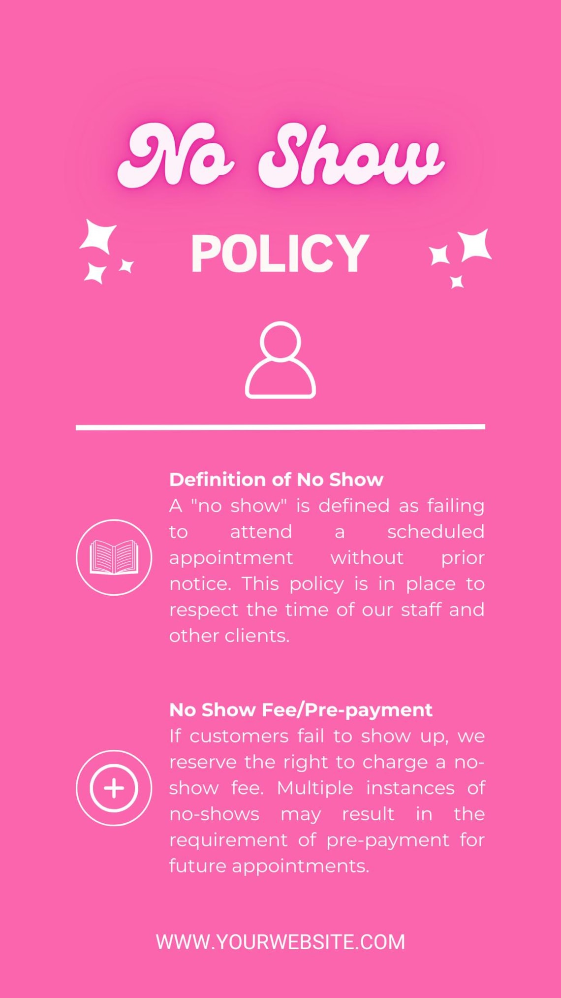 Booking Policy Template Pink Canva, Term and Condition, Cancellation ...