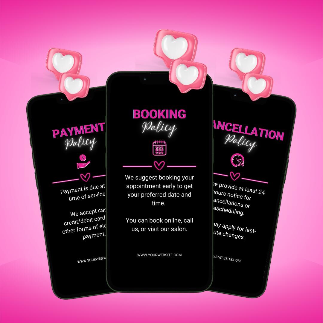Booking Policy Canva Template, Printable Term and Condition for Beauty ...