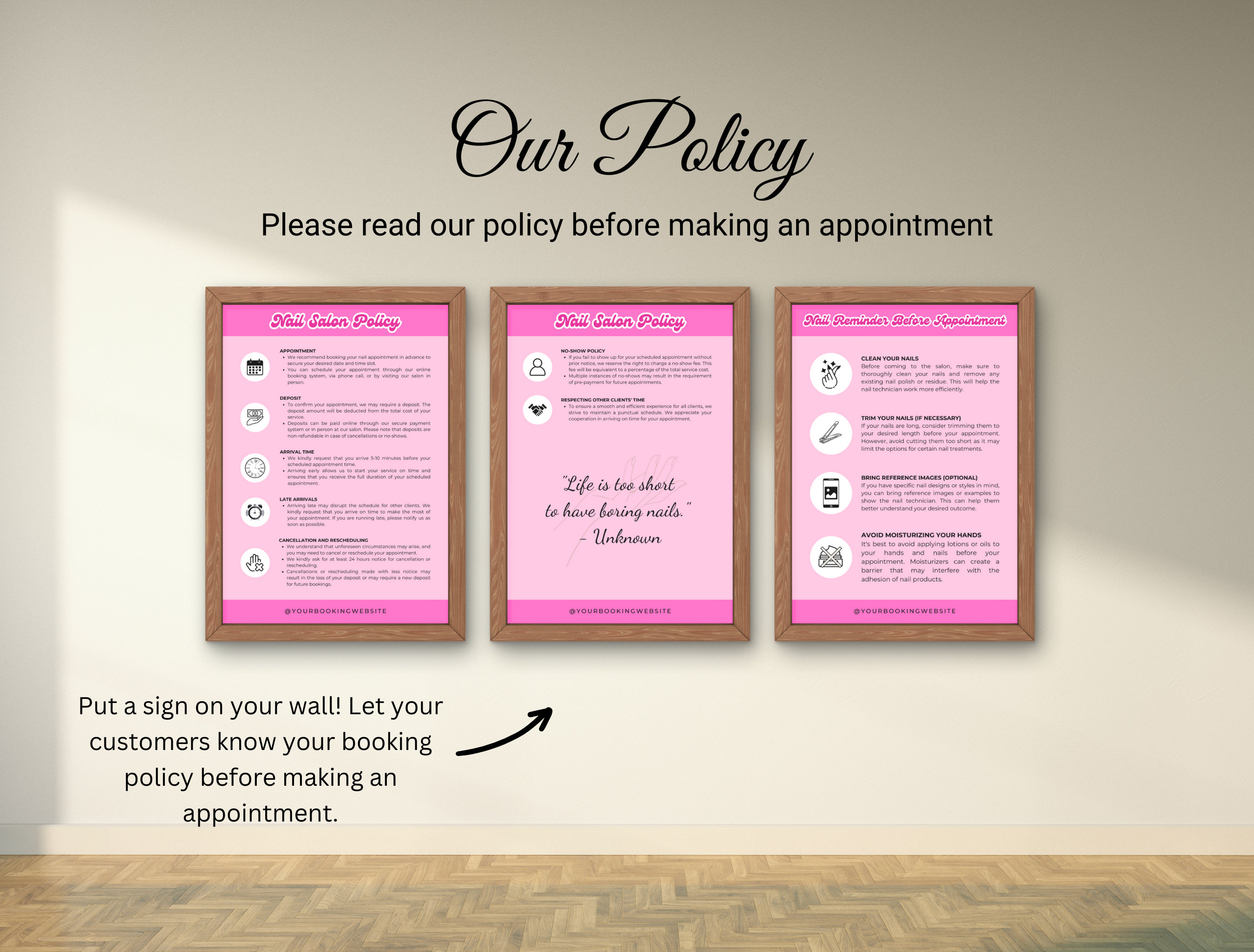 Printable Nail Booking and Cancellation Policy Templates for Nail ...