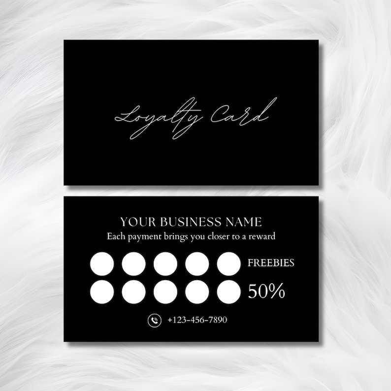 Printable Loyalty Card Template for Salon, Hair Stylist, Lash ...