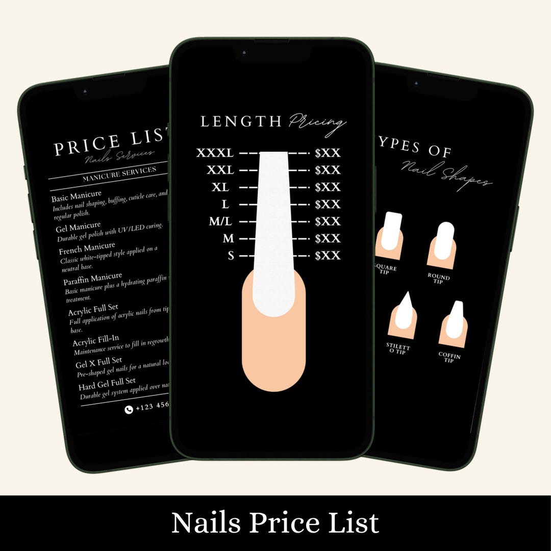 Nail Price List Template for Nail Tech | Minimalist Instagram Story ...