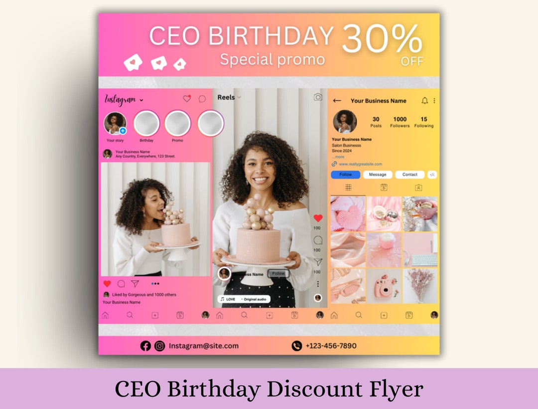 CEO Girl Boss Birthday Sale Flyer Celebration Template for Lash Hair ...
