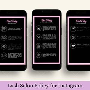 Lash Tech Booking and Cancellation Policy Editable Instagram Template ...