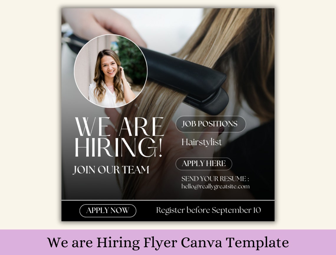 We Are Hiring Black Flyer for Beautician Hairstylist Salon Job Opening ...