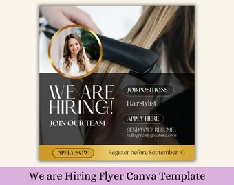 We Are Hiring Black Flyer for Beautician Hairstylist Salon Job Opening ...